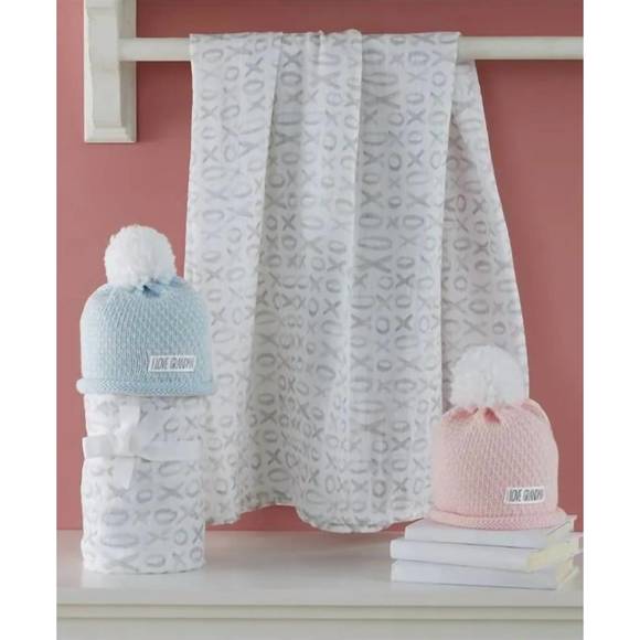 Mud Pie | Accessories | New Mudpie Baby Swaddle Hat Set I Love Grandma In Pink | Poshmark